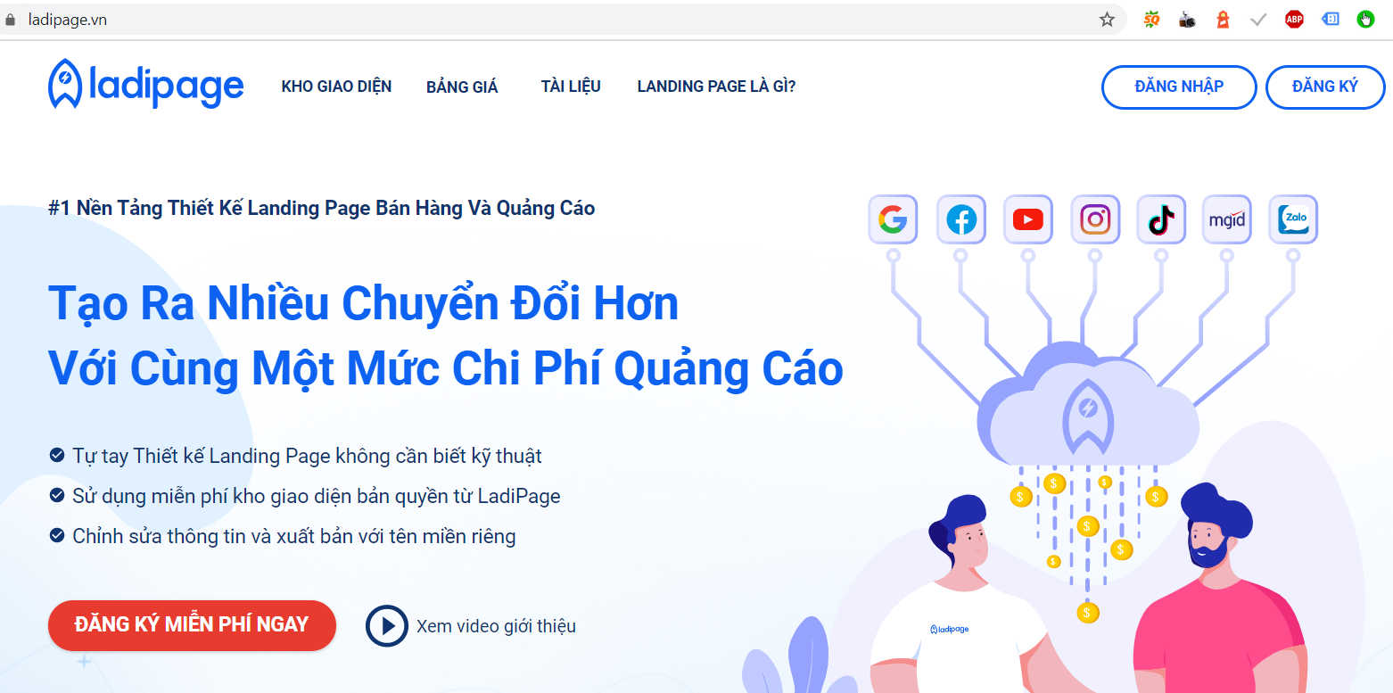 Mẫu landing Page cho Ladipage với hơn 500 mẫu pro